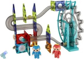 TEDDIES Kuličková dráha magnetická / 80 dílků / 16 svítících kuliček /