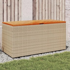 vidaXL Zahradní úložný box 110x50x54 cm polyratan akáciové dřevo [365957] Barva: Béžová