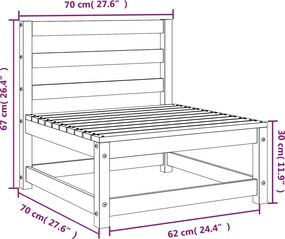 vidaXL Zahradní pohovky bez područek 3 ks 70x70x67 cm borovice [837928] Barva: Bílá borovice