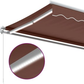 Ručně zatahovací markýza s LED hnědá 400 x 350 cm 3215388