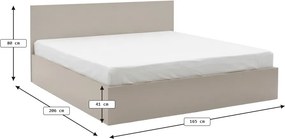 Postel SOFIA 160 x 200 cm, kašmírově béžová Rošt: S lamelovým roštem, Matrace: Bez matrace