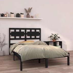 Rám postele černý masivní dřevo 150 x 200 cm King Size,  3105674
