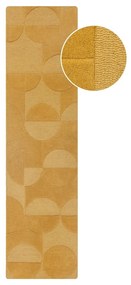 Okrově žlutý vlněný koberec běhoun 60x230 cm Gigi – Flair Rugs