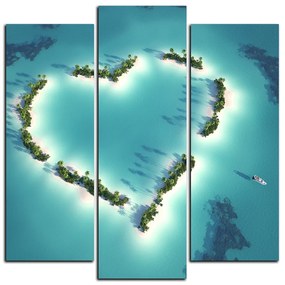 Obraz na plátně - Ostrov ve tvaru srdce - čtverec 3136C (105x105 cm)