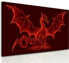 Malvis ® Obraz ohnivý drak Velikost (šířka x výška): 110x70 cm