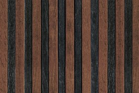 Tapeta s motivem tmavého dřeva - 300x200 cm