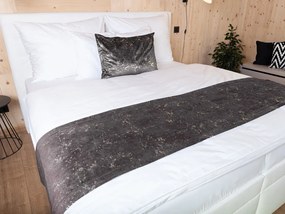 Biante Sametový přehoz/běhoun na postel Isabela IBL-004 Gold Design tmavě šedý 50x140 cm