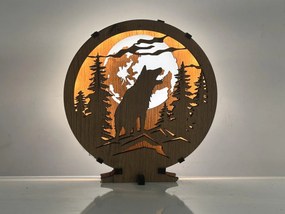 Li-Go "Vlk a měsíc" lampa 20x22cm provedení povrchu: jedle