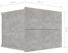 vidaXL Noční stolky 2 ks betonově šedé 40 x 30 x 30 cm dřevotříska