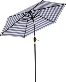 Outsunny Parasol Zahradní Slunečník Terasový Slunečník Kovový Rám Modro-Bílý Ø230 x 216 cm | Aosom
