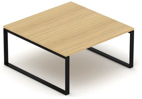 NABYTEK-DESIGNOVY.CZ - DESK16160O - Konferenční stůl EPIC (více os.), 160/180cm, ocelová podnož O, (deska v celku), dub/černá