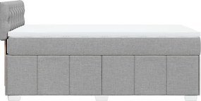 Box spring postel s matrací světle šedý 100 x 200 cm textil 3289286