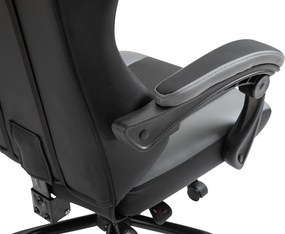Herní křeslo Vinsetto, výškově nastavitelné, s opěrkou hlavy a bederním polštářem, ergonomické, do 120 kg, s podnožkami, černé | Aosom.de