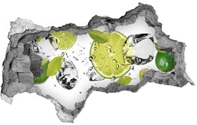 Wallmuralia Nálepka 3D díra Limetka a voda 95x73 cm