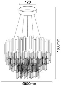 Brilagi - Lustr na lanku PLAZA 9xE14/40W/230V pr. 60 cm