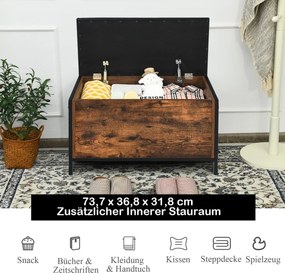 Costway Lavice na boty s úložným prostorem a polstrovaným sedákem, sedák