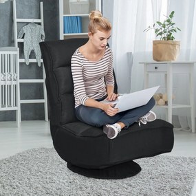 Costway Relaxační křeslo, polohovatelné, skládací křeslo, otočné podlahové
