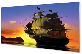 akrylový obraz Sky ship sea 140x70 cm