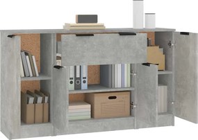 Příborníky 3 ks betonově šedé kompozitní dřevo 3115831