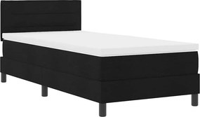 Postel s boxspringem s čelo Černý 90 x 190 cm textil 3338575