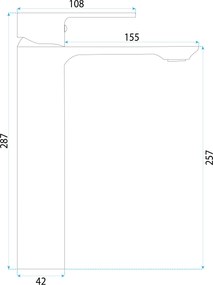 Rea Drop, vysoká umyvadlová baterie h-287, zlatá matná, REA-B4637