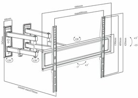 Nedis TVWM5350BK - Nástěnný držák pro TV Full Motion 30-70”