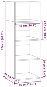 Skříň highboard hnědý dub 45 x 41 x 124 cm kompozitní dřevo