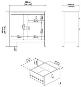 FALCO Komoda Cadiz 71 bílá