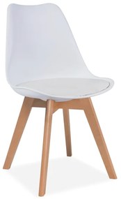 MAXIVA Jídelní židle - KRIS dub, plast/ekokůže, různé barvy na výběr Sedák: bílý (plast)