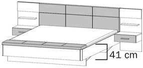 Postel s nočními stolky Mosbach 180x200 cm, dub stirling/šedá