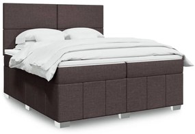 Box spring postel s matrací tmavě hnědá 200x200 cm textil