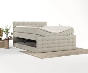 Béžová boxspring postel s úložným prostorem 200x200 cm Blend – Maison de Rêve