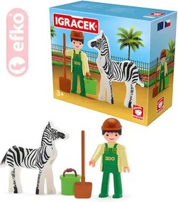 EFKO Igráček Ošetřovatel se zebrou / Herní set / plast / od 3 let