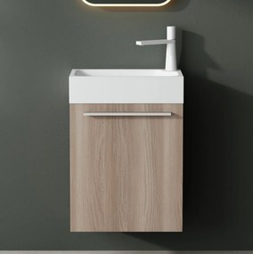 Design LED koupelnová skříňka s umyvadlem DOPORRO PISA vel.45cm WHITE Barva: eiche greige