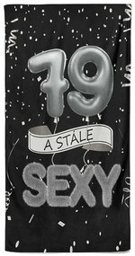 Osuška Stále sexy – černá (věk: 79, Velikost osušky: 70x140cm)