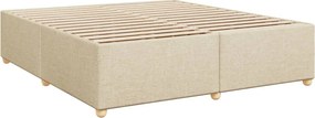Box spring postel s matrací krémová 200x200 cm textil 3285406