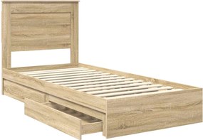 Postel s úložným prostorem se zásuvkou Sonoma dub 75 x 190 cm 3410280