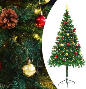 Vánoční stromek s LED osvětlením a baňkami zelený 180 cm 321500