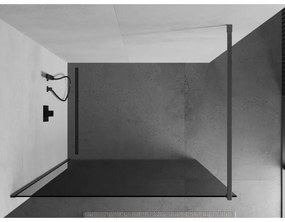 Mexen Kioto, sprchová zástěna Walk-In 100 x 200 cm, 8mm šedé sklo, grafitový profil, 800-100-101-66-40