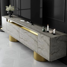 Televizní stolek Bohem Travertine and Gold