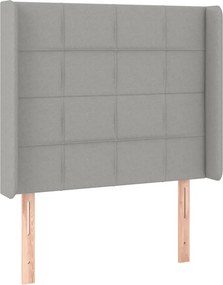 Box spring postel s matrací a LED světle šedá 90x200 cm textil 3138845