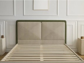 Zelená čalouněná čalouněná dvoulůžková postel s roštem 140x190 cm Mara – Bobochic Paris