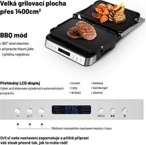 Lauben Contact Grill Deluxe 2000ST / kontaktní grill / 2000 W