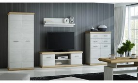 Casarredo Komoda s vitrínou KORA K8 divoký dub/bílá