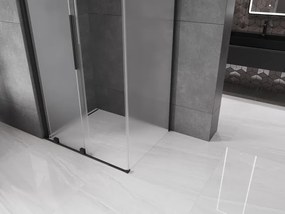 Mexen Velar, sprchový kout s posuvnými dveřmi 150 x 100 cm, 8mm sklo námraza, černá matná, 871-150-100-31-70