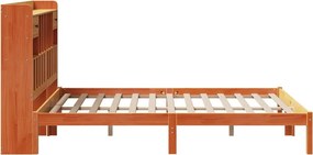 Postel s knihovnou bez matrace 160 x 200 cm masivní borovice 3321646