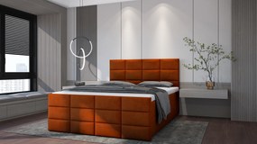 SFAB Kontinentální čalouněná postel POSITANO (180x200 cm) Látka Velutto: Velutto 32 - Vínová