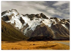 Skleněný obraz hory Sefton, Nový Zéland (70x50 cm)