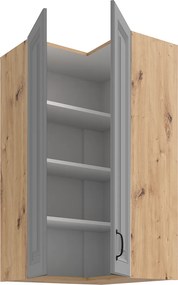 STILO ad | horní skříňka 60x60 GN-108 2F (90°) rohová s policemi | 60x60 cm | EXTRA VYSOKÁ | artisan/šedá