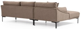 Designová rohová sedačka Pallavi 255 cm hnědá - levá